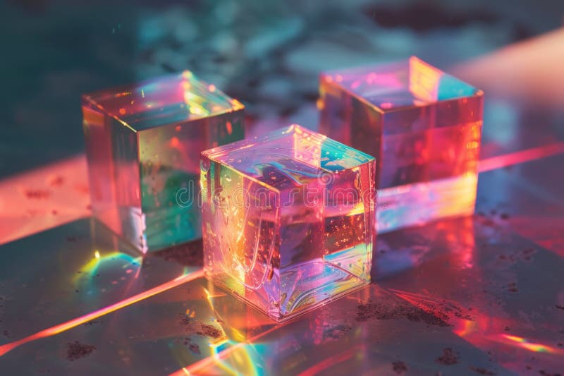 A Pair of Ice Cubes Sit Atop a Table, Frozen in Time Stock Photo ...