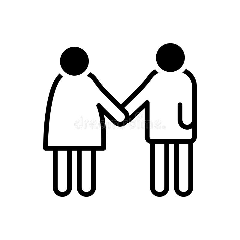 Black Solid Icon for Pair, Couple and Dyad Stock Vector - Illustration ...