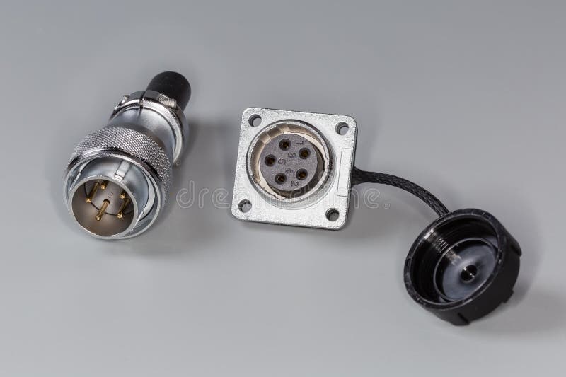 Pair of Industrial Electrical Connectors with Plug and Panel Socket ...