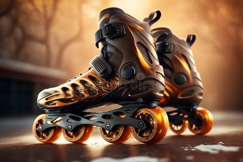 A Pair of Inline Skates on Abstract Background Stock Illustration ...