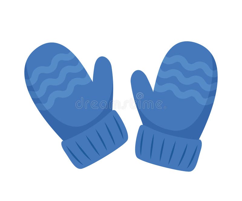 Pair of Knitted Winter Mittens Isolated on White Background. Warm ...