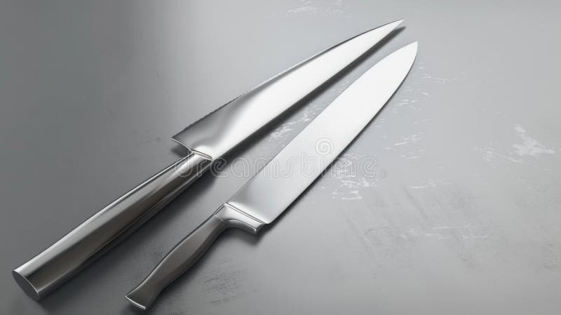 A Pair of Knives on a Table, a Common Kitchen Scene Stock Photo - Image ...
