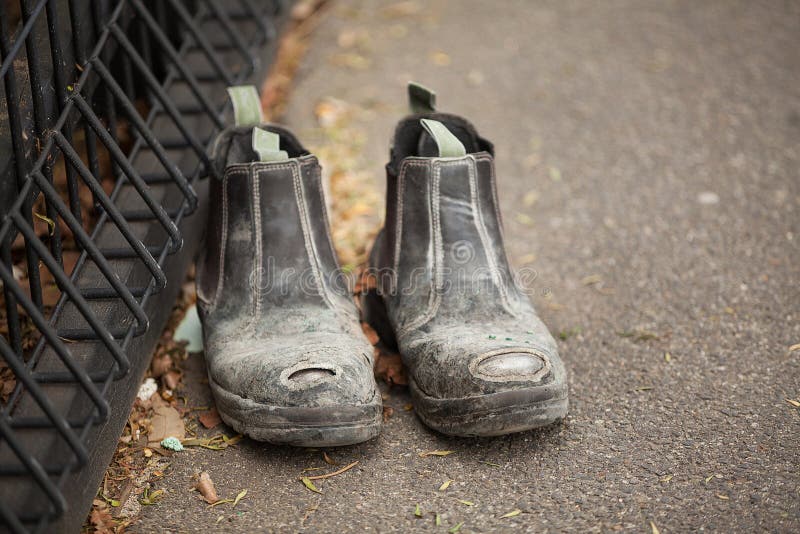 Pair of Labourers Work Boots Stock Image - Image of safety, city: 71668291