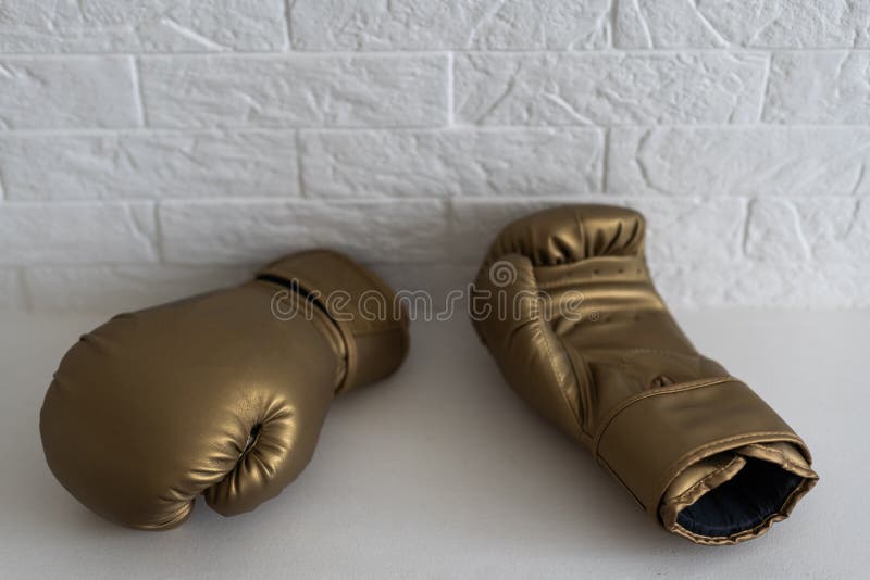 Pair of Leather Boxing Gloves Isolated on White Stock Photo - Image of ...