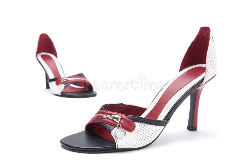 Pair of Leather High Heel Shoes Stock Photo - Image of distinctive ...