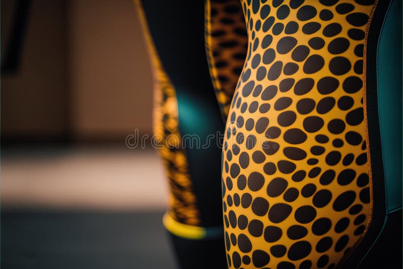 A Pair of Legs with a Yellow and Black Pattern on Them Stock ...