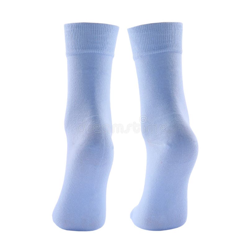 Pair of Light Blue Socks Isolated on White Stock Photo - Image of ...