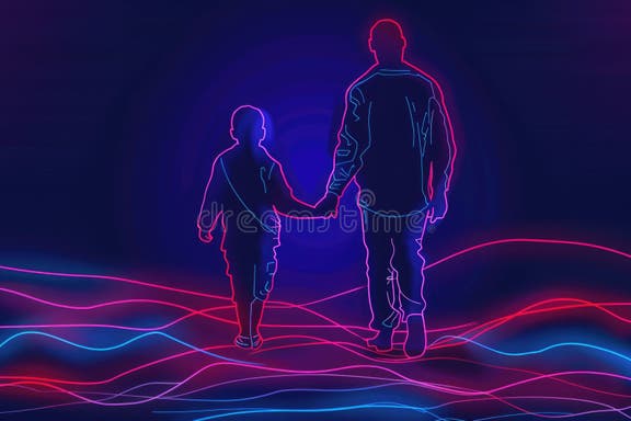 A Pair of Lovers Embracing Each Other in the Shadows Stock Illustration ...