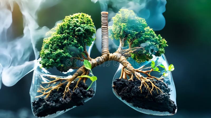 A Pair of Lungs are Shown with Smoke Coming Out of Them Stock Video ...