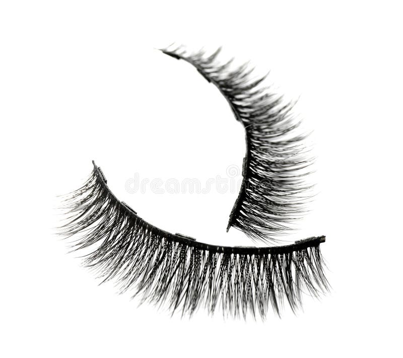 Pair of Magnetic Eyelashes on White Background Stock Image - Image of ...