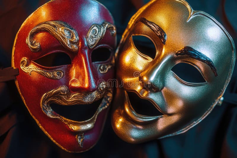 A Pair of Masks Sitting Side by Side, Likely Used in a Costume or ...