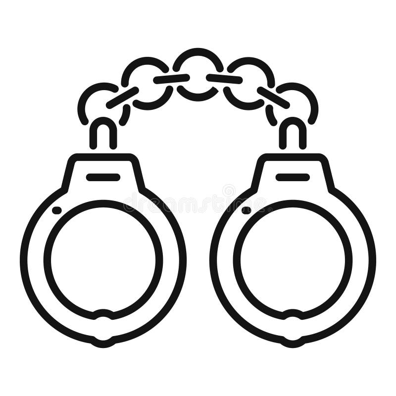 Pair of Metal Handcuffs Connected with Chain for Arresting Stock ...