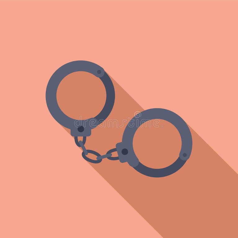 Pair of Metallic Handcuffs Casting Long Shadow Stock Vector ...