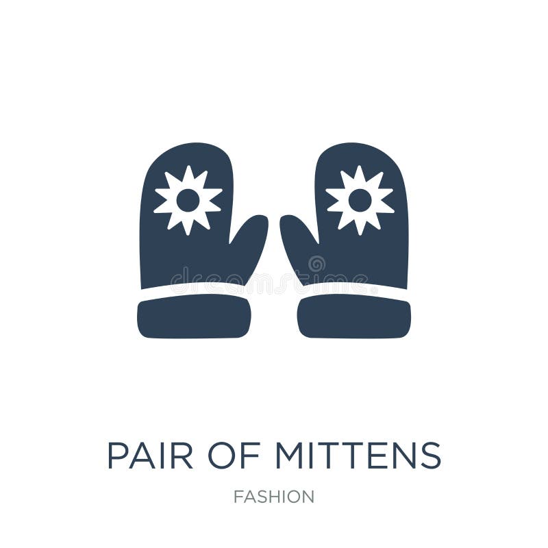 Pair of Mittens Icon in Trendy Design Style. Pair of Mittens Icon ...