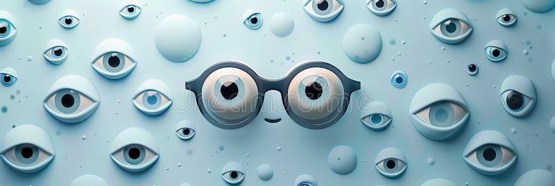 A Pair of Modern Eyeglasses Contrasts with a Whimsical Backdrop ...