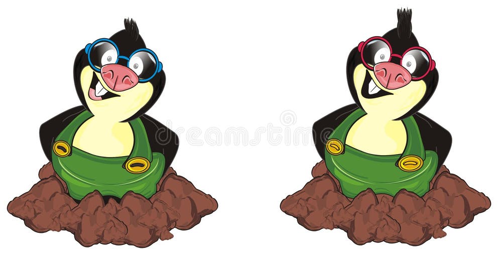 Pair of moles stock illustration. Illustration of soil - 118630792