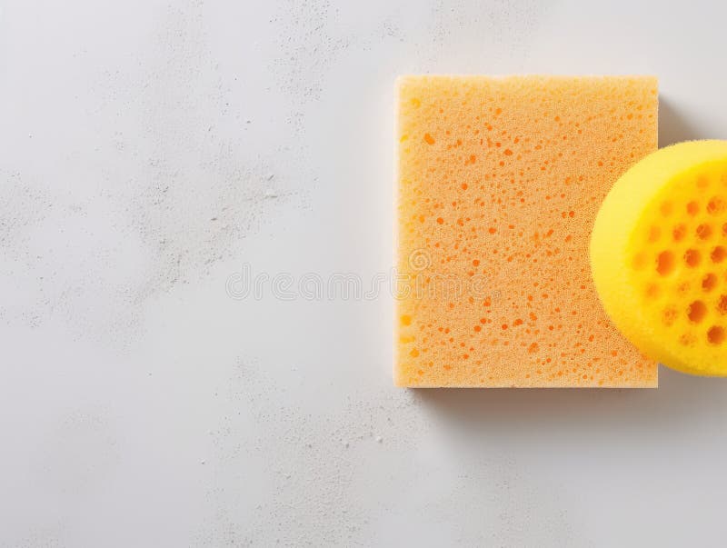 A Pair of Multi-colored Sponges Lying on a Clean Background. Stock ...