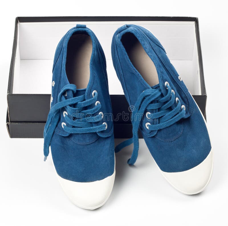 A pair of new blue shoes stock image. Image of classic - 29346045