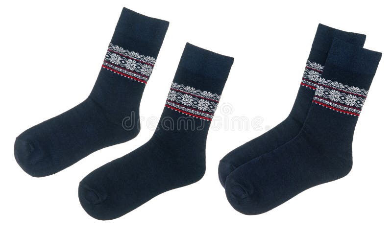 Pair of Nordic Style Socks Isolated on White Stock Photo - Image of ...
