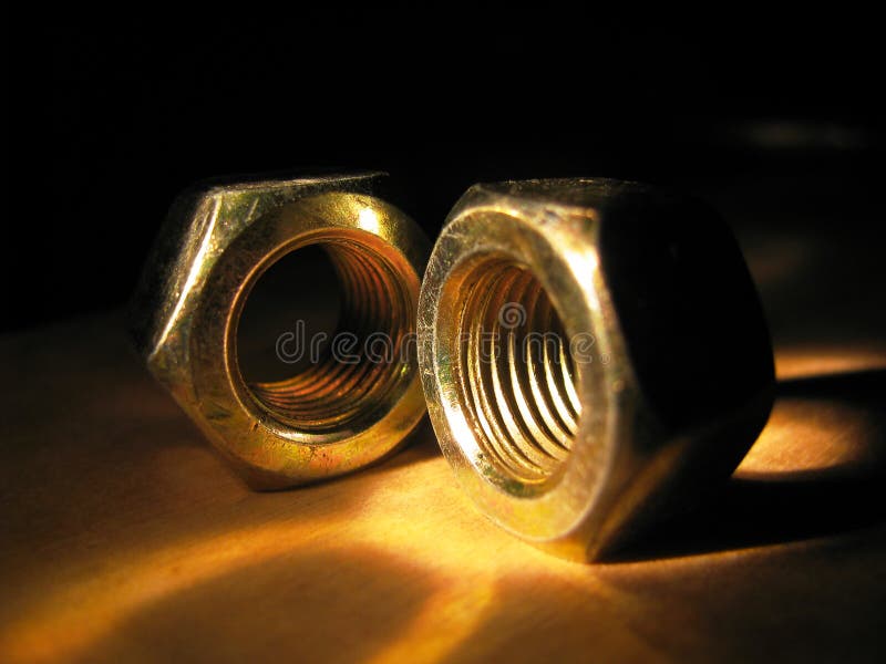 Pair of nuts stock image. Image of mechanics, facet, steel - 5755449