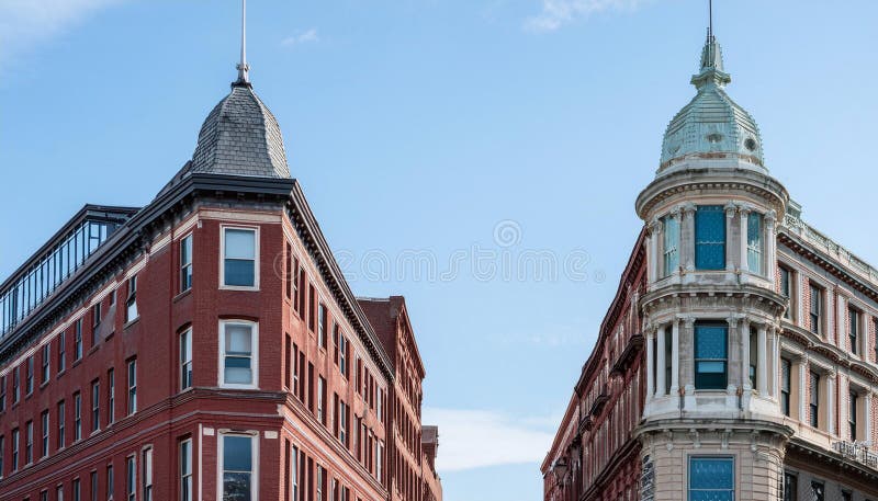 A Pair of Old Buildings Adjacent To Each Other and Copy Space Stock ...