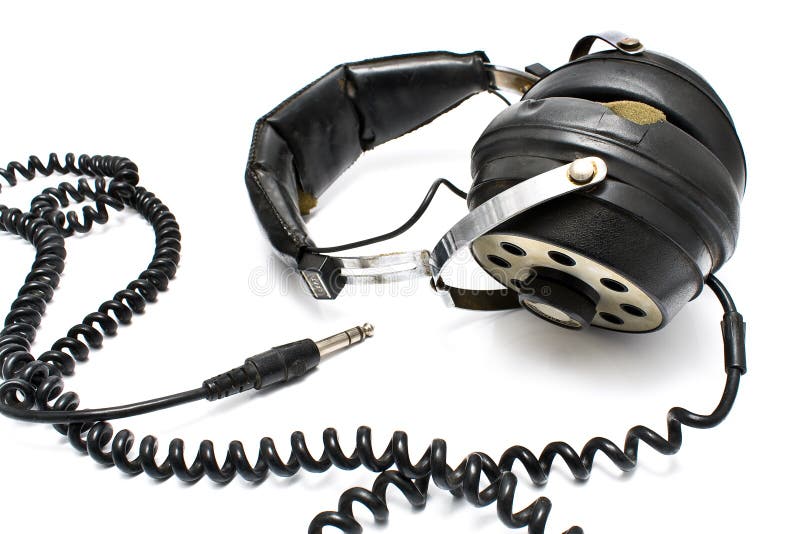 Pair of old headphones stock image. Image of analyzer - 24960323