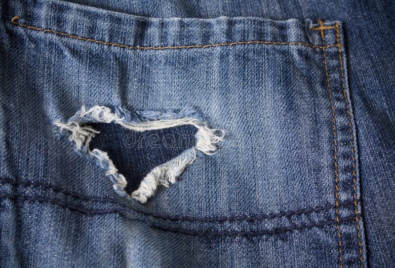 Pair of Old Jeans with Heart Shaped Rip Stock Image - Image of frayed ...