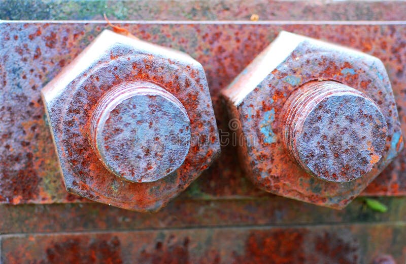 Rusted Nuts on Old Steel Girder Stock Photo - Image of corrosion, metal ...