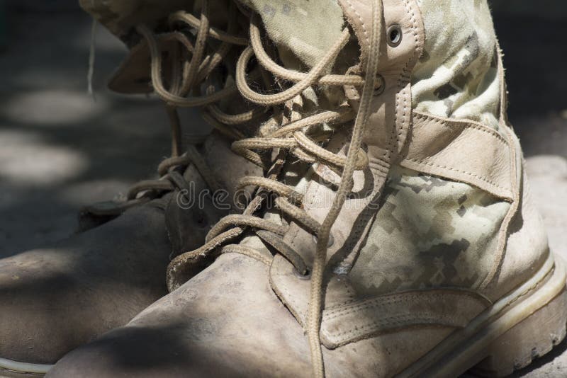 Pair of old soldier boots stock image. Image of independence - 256360717