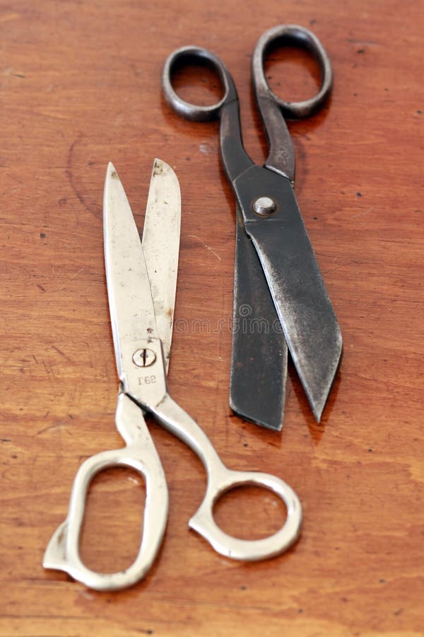 Pair of Old Vintage Scissors Stock Photo - Image of object, nostalgia ...