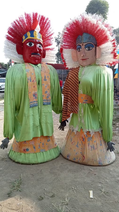 A pair of ondel-ondel stock image. Image of festival - 288495135