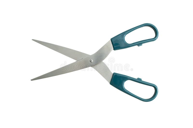 A Pair of Open Blue-handled Scissors of Scissors with Blue Handles ...