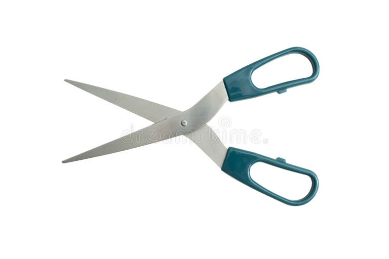 A Pair of Open Blue-handled Scissors of Scissors with Blue Handles ...
