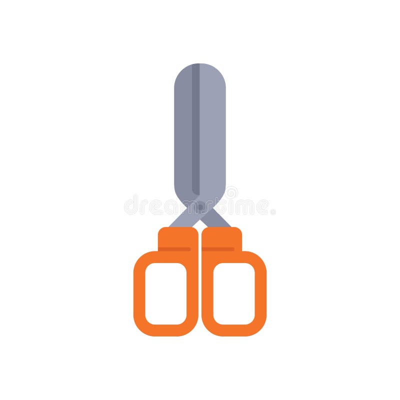 Pair of Orange Scissors Cutting on White Background Stock Illustration ...