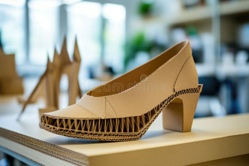 A Pair of Paper Shoes Sits on a Table, Waiting To Be Worn Stock Photo ...