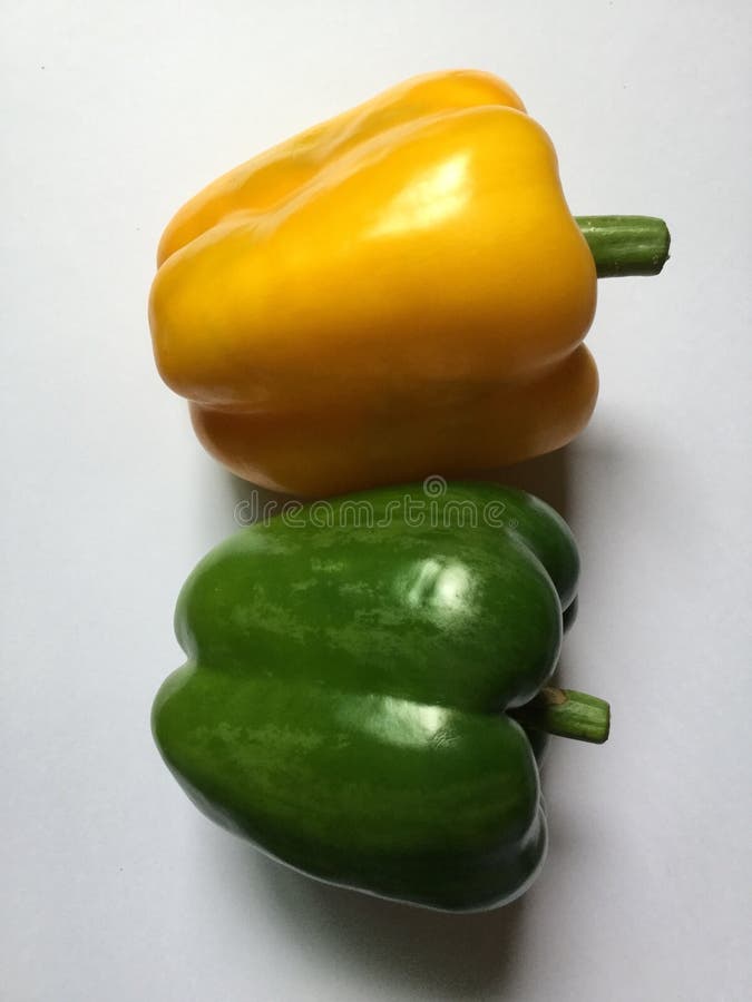 Green and Yellow Capsicum. Fresh. Stock Photo - Image of delight ...