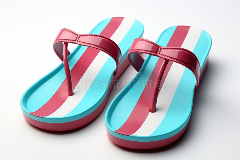A Pair of Pink and Blue Flip Flop Flop Flop Flop Flop Flop Flop Flop ...