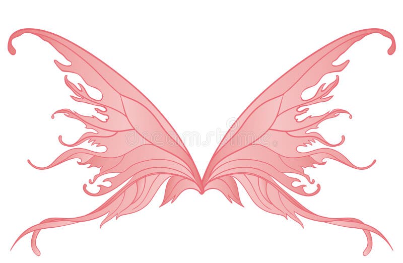Pair of pink fairy wings stock illustration. Illustration of angelic ...