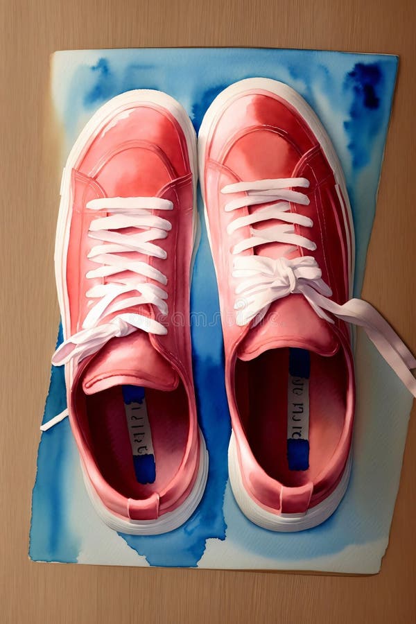 A Pair of Pink Shoes Sitting on Top of a Table. Generative AI Stock ...