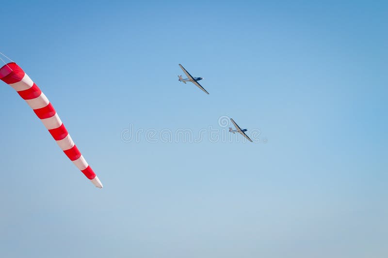 Pair of Planes Flying Close Stock Photo - Image of composition, relax ...