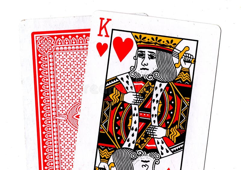 A Pair of Playing Cards with the King of Hearts Revealed. Stock ...