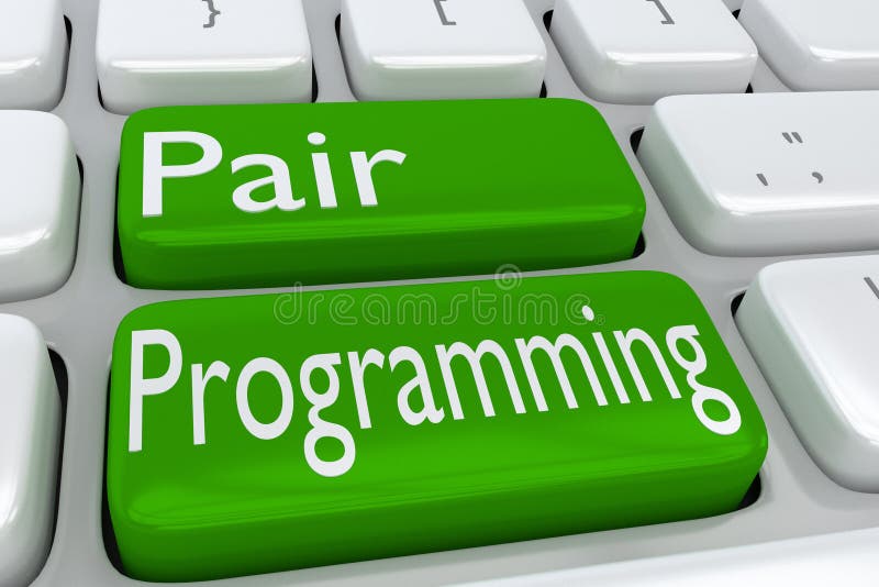 Pair Programming concept stock illustration. Illustration of family ...