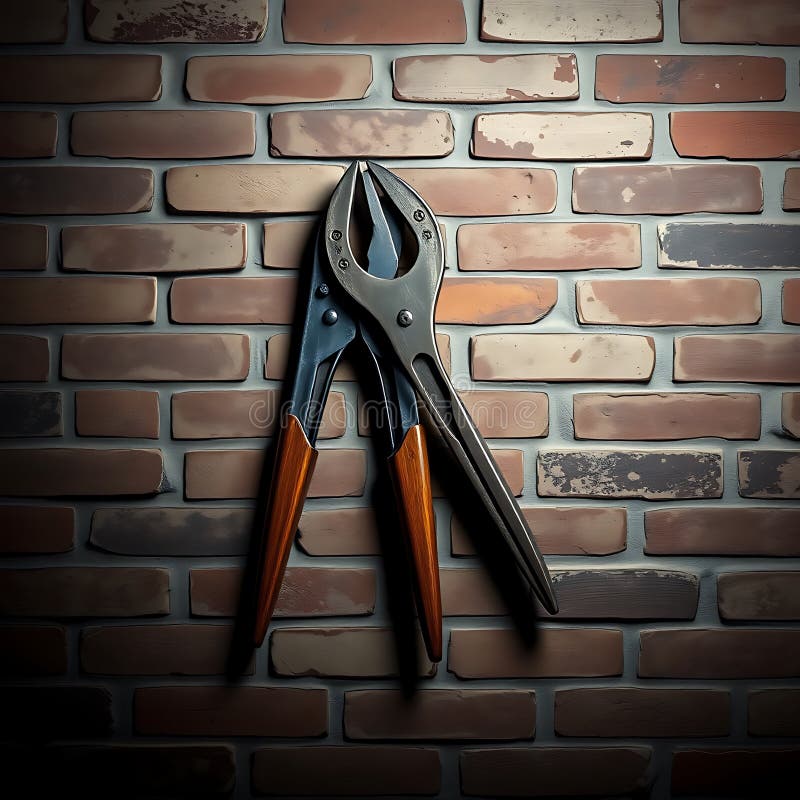 A Pair of Prying Tools Set Against a Backdrop of a Brick Wall with ...