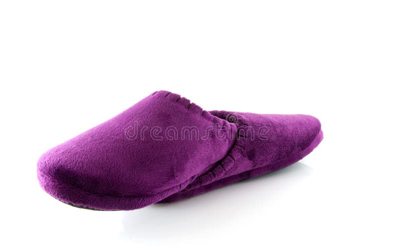Pair of purple slippers stock image. Image of wear, fashion - 12399371