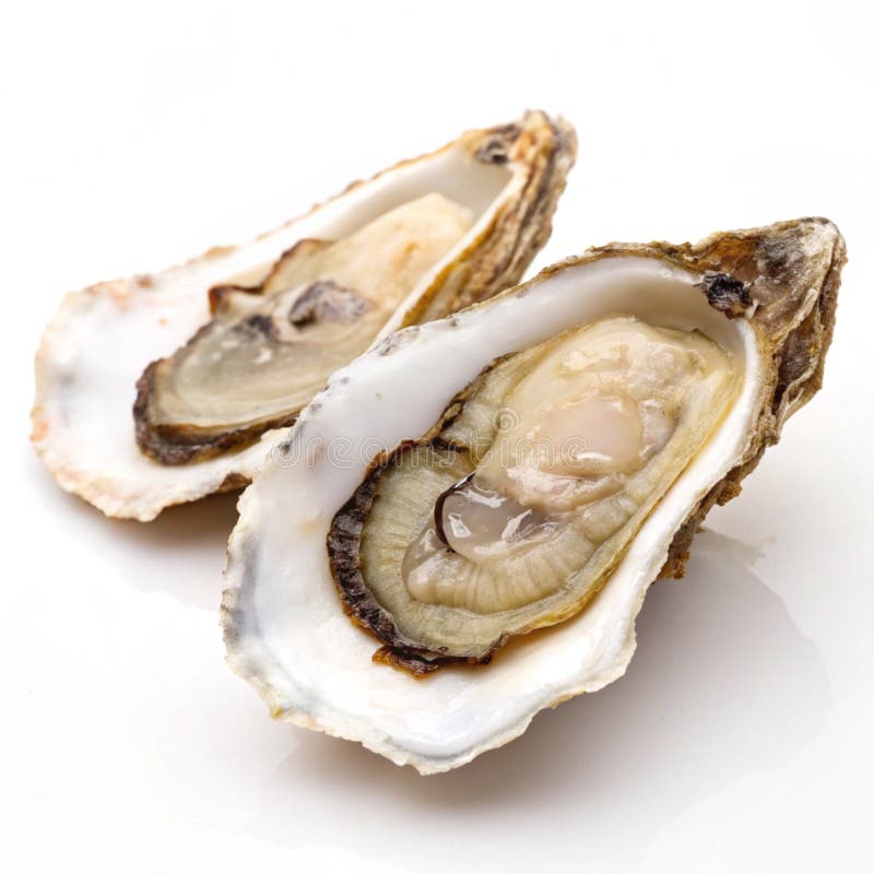 Pair of Raw Half Shell Oysters Isolated on Transparent Background Stock ...