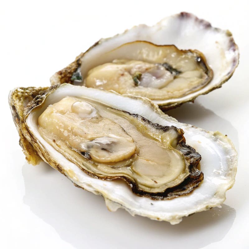 Pair of Raw Half Shell Oysters Isolated on Transparent Background Stock ...
