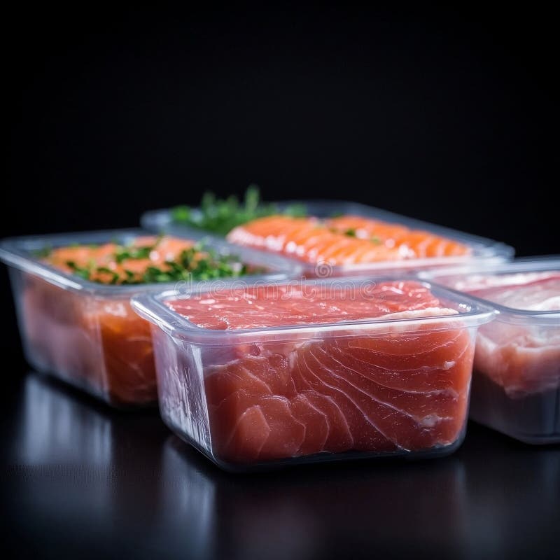 A Pair of Rectangular-shaped Clear Plastic Containers Stock Photo ...