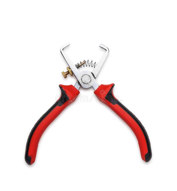 Pair of Red and Black Wire Strippers Isolated on White Background Stock ...