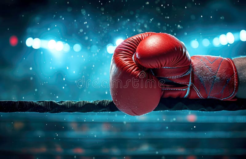 A Pair of Red and a Blue Boxing Gloves. Background Stock Illustration ...
