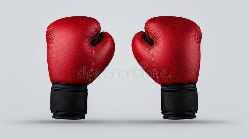 Pair of Red Boxing Gloves on a Gray Background Stock Illustration ...